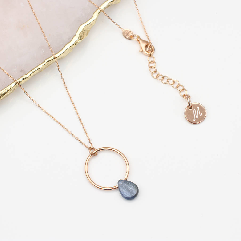 18ct rose gold and semi precious stone necklace by hurleyburley ...