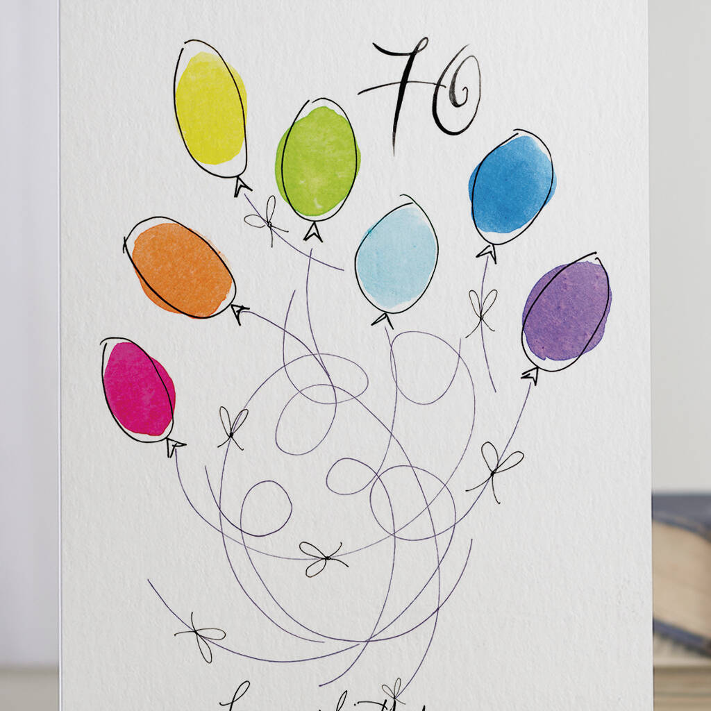 '70th Happy Birthday!' Milestone Birthday Card By Gabrielle Solly ...