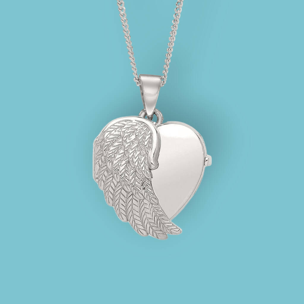 Personalised Guardian Angel Locket In Sterling Silver By Songs of Ink ...