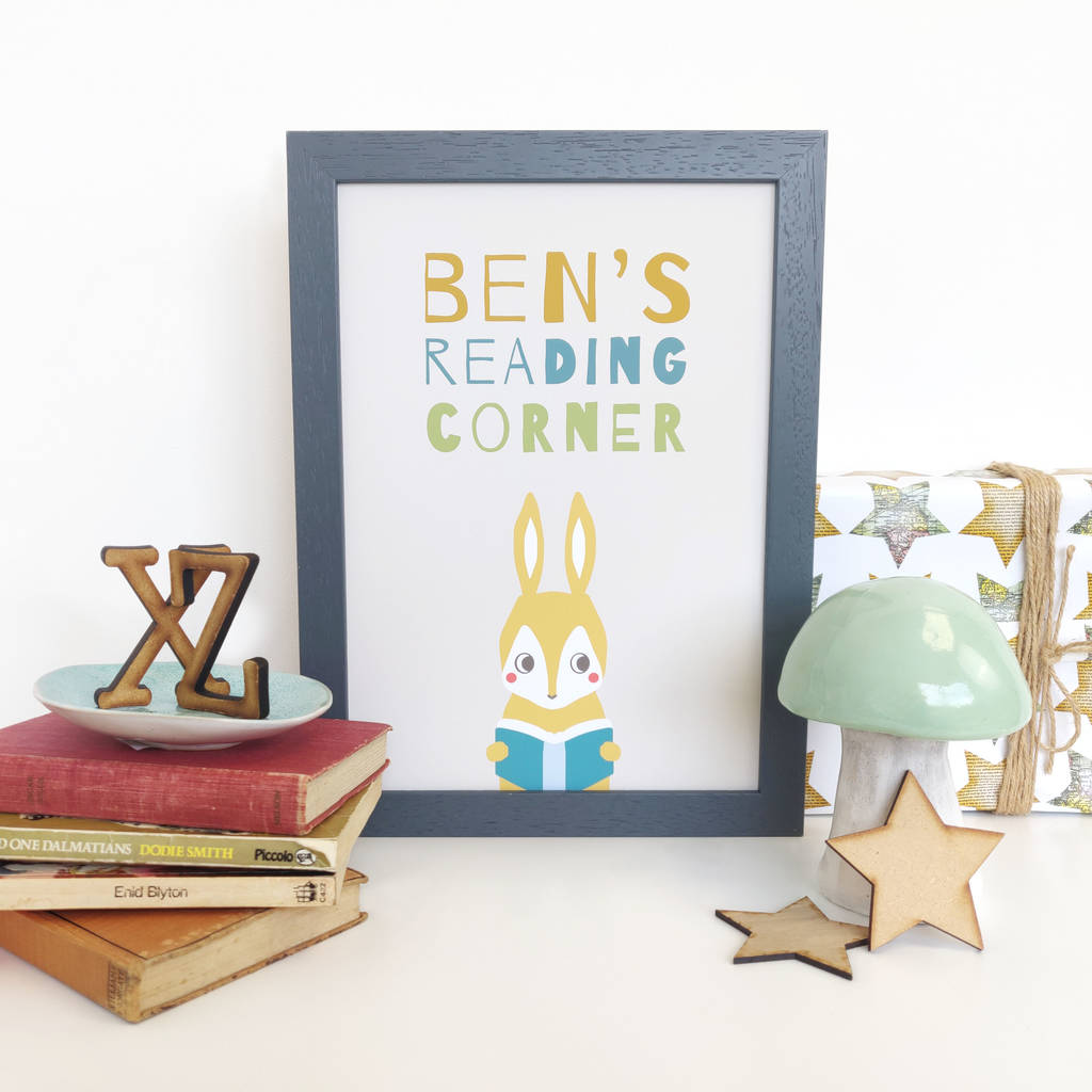 Personalised 'Reading Corner' Nursery Print By Bookishly ...