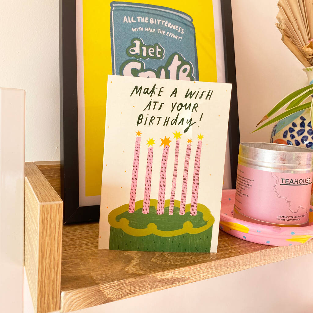 Make A Wish It's You're Birthday Greeting Card By Kerrie Illustrates ...