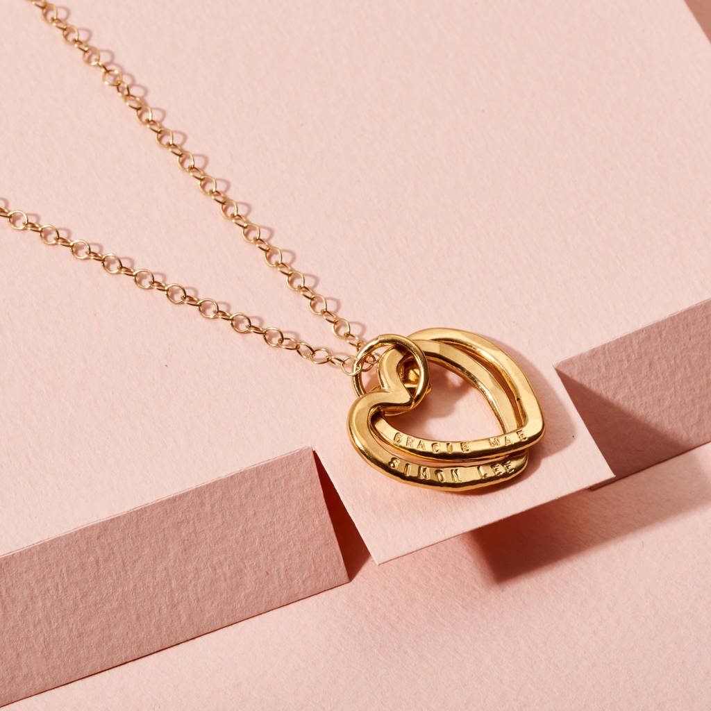 Personalised Interlinking Hearts Necklace By Posh Totty Designs ...