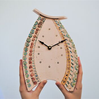 Circles And Dots Ceramic Mantel Clock Personalised By IGstudio Ceramics ...