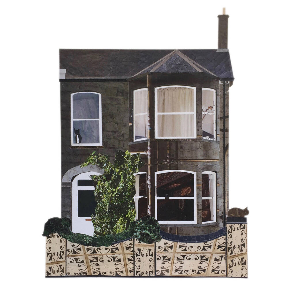 Personalised House Portrait Recycled Paper Collage By Soodle Street ...