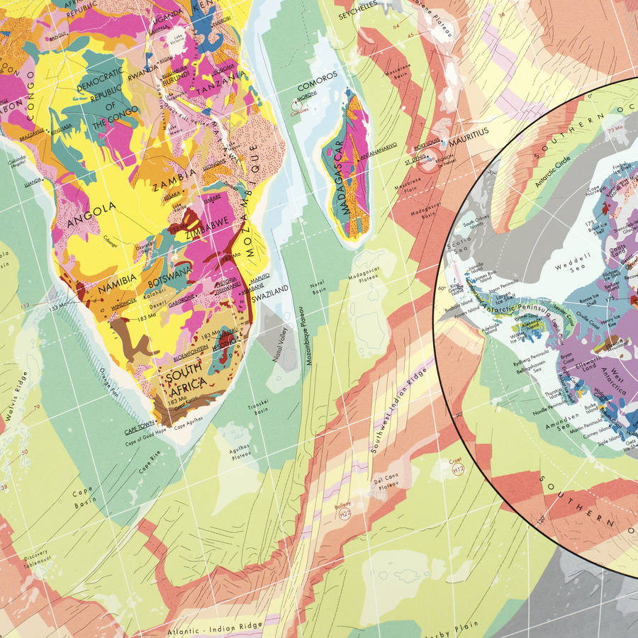 world geology map by the future mapping company | notonthehighstreet.com