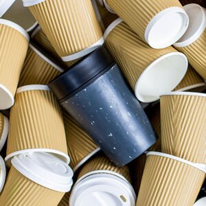 Leak Proof Reusable Cup 8oz Black And Cosmic Black By Circular&Co.