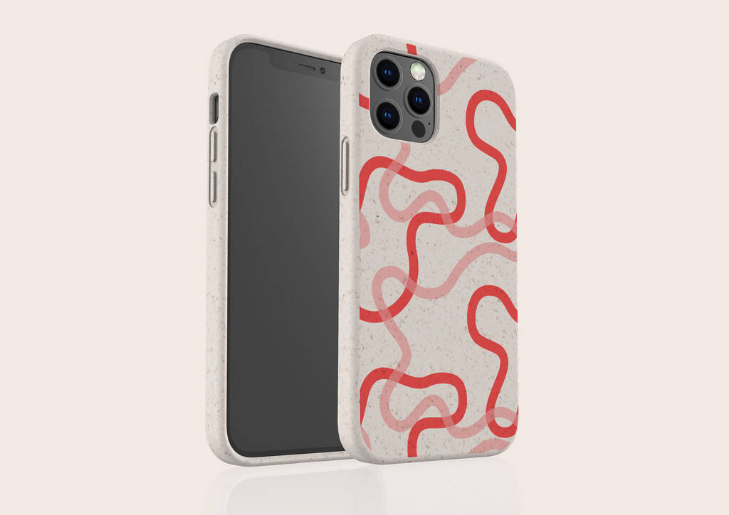 Red And Pink Swirl Lines Eco Phone Case By Casulo