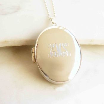 Extra Large Silver Locket With Monogram By Lime Tree Design ...