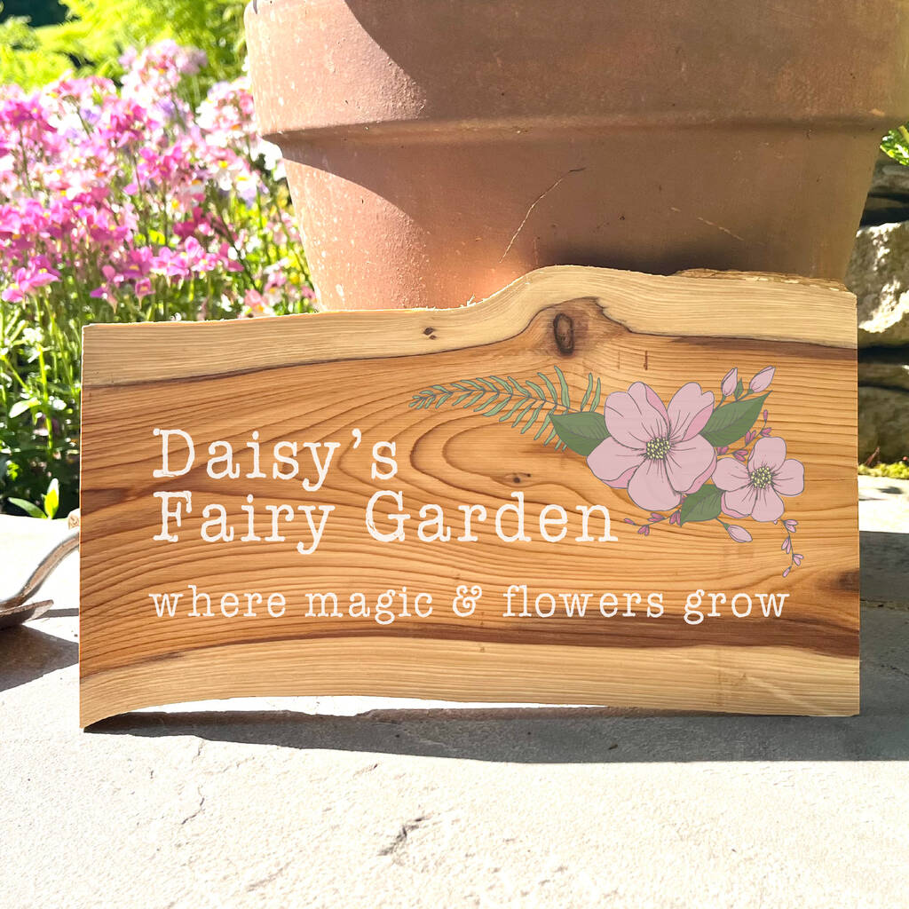 Fairy Garden Personalised Wooden Sign By Slice of Pie Designs ...