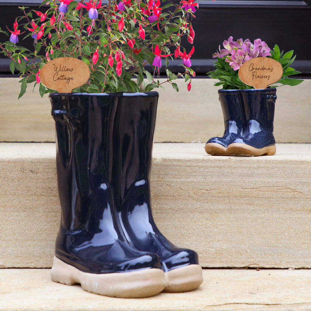 Personalised Garden Wellington Boot Planters By Dibor ...