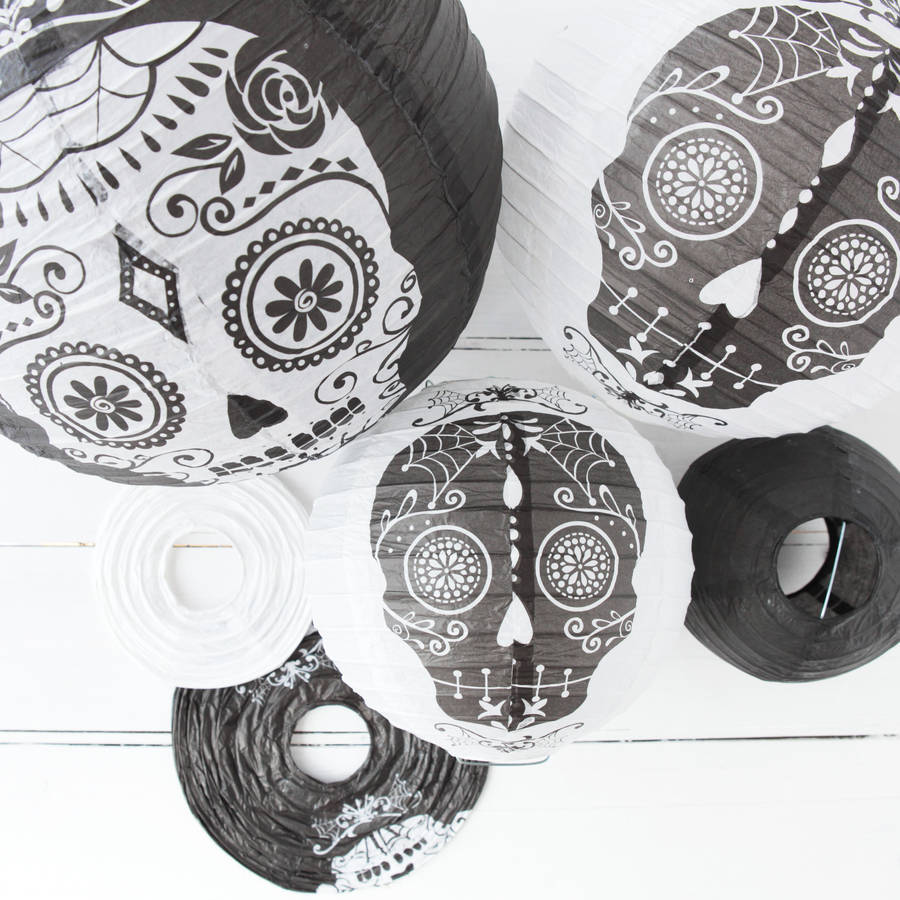 Halloween Day Of The Dead Skull Lantern Decorations By Postbox Party ...