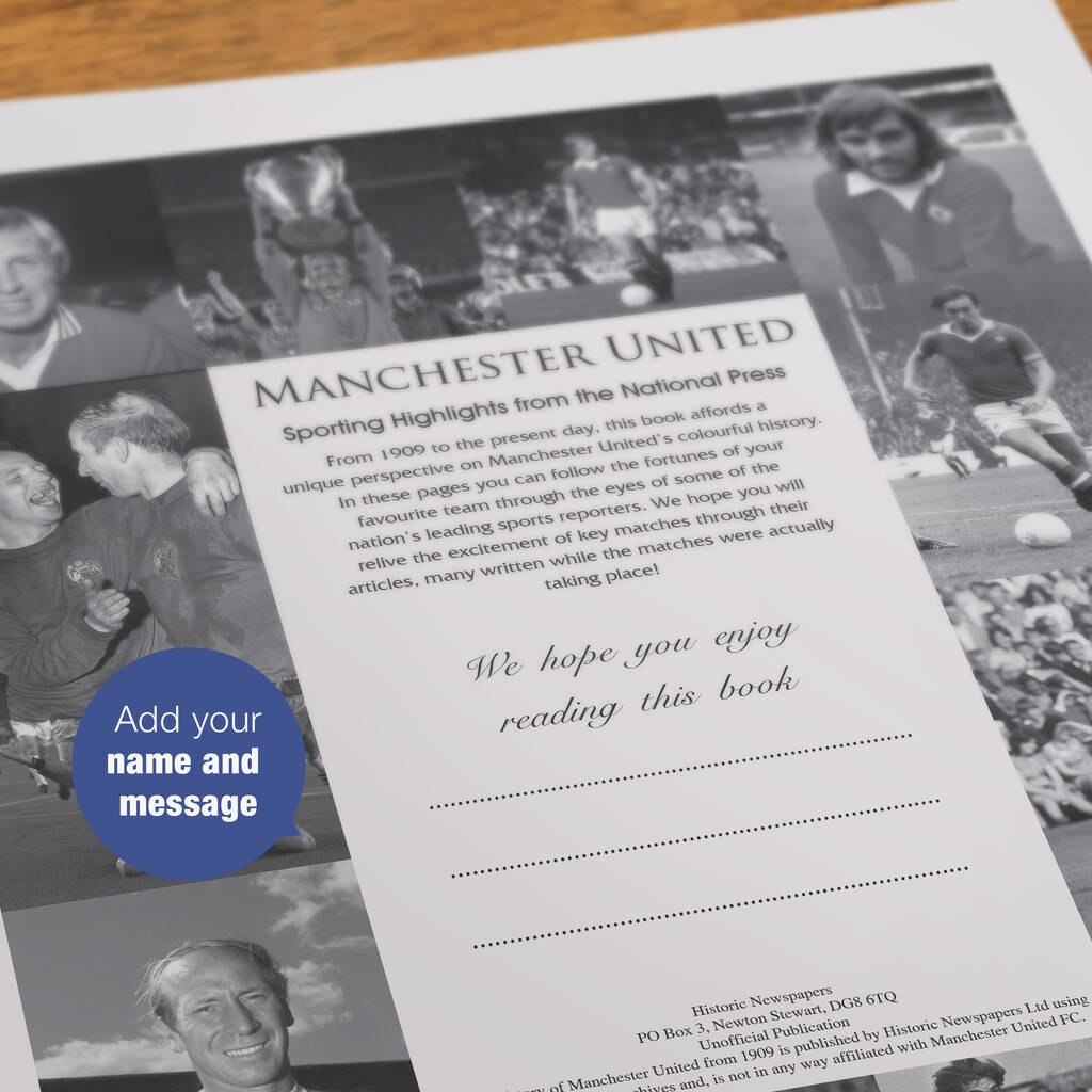 Manchester Utd Personalised Gift Man Utd Football By Historic ...