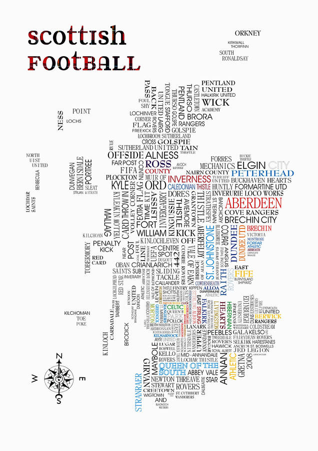 scottish football map by mcmurchie & mcmurchie | notonthehighstreet.com