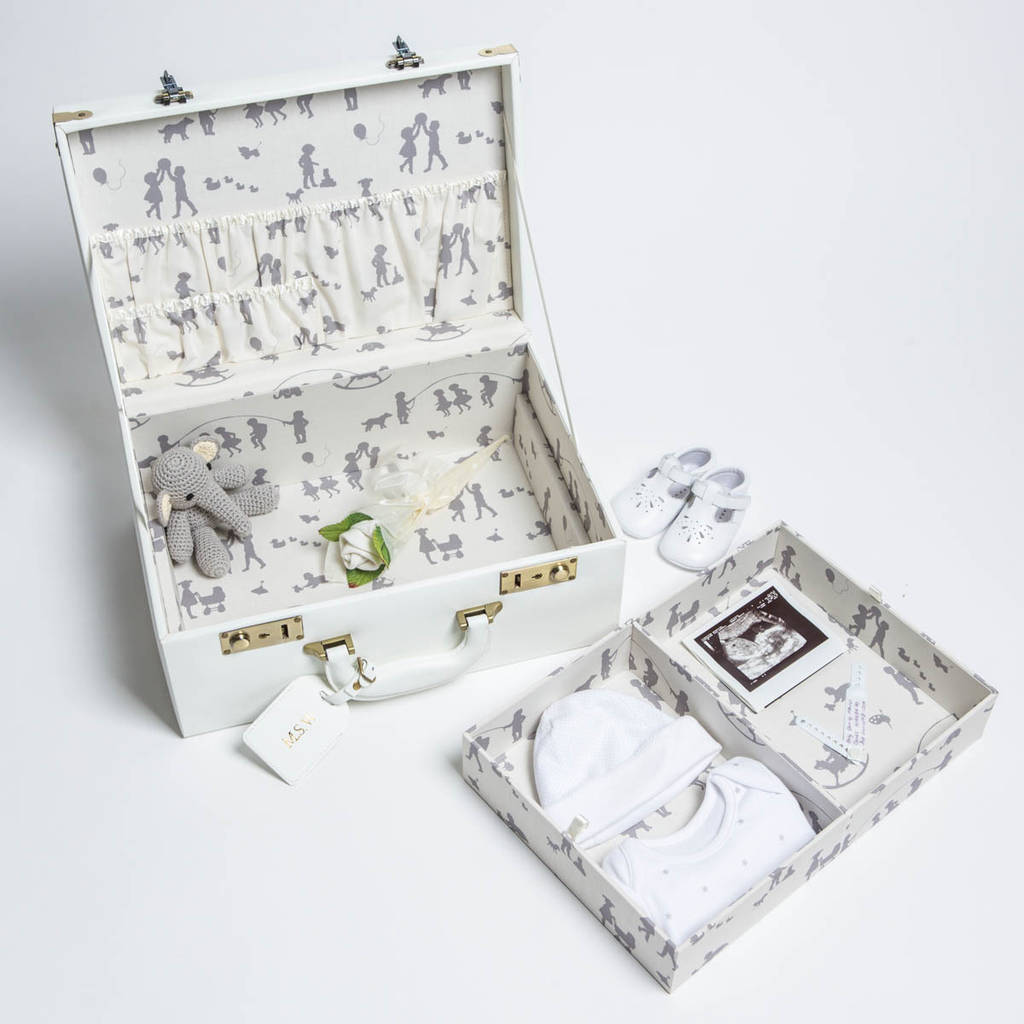 personalised memory suitcase keepsake box gift set by meminio ...