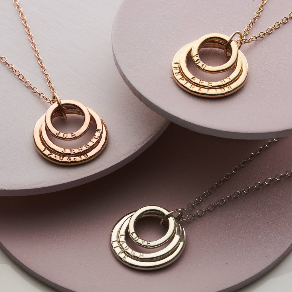 Personalised 9ct Gold Family Names Necklace By Posh Totty Designs