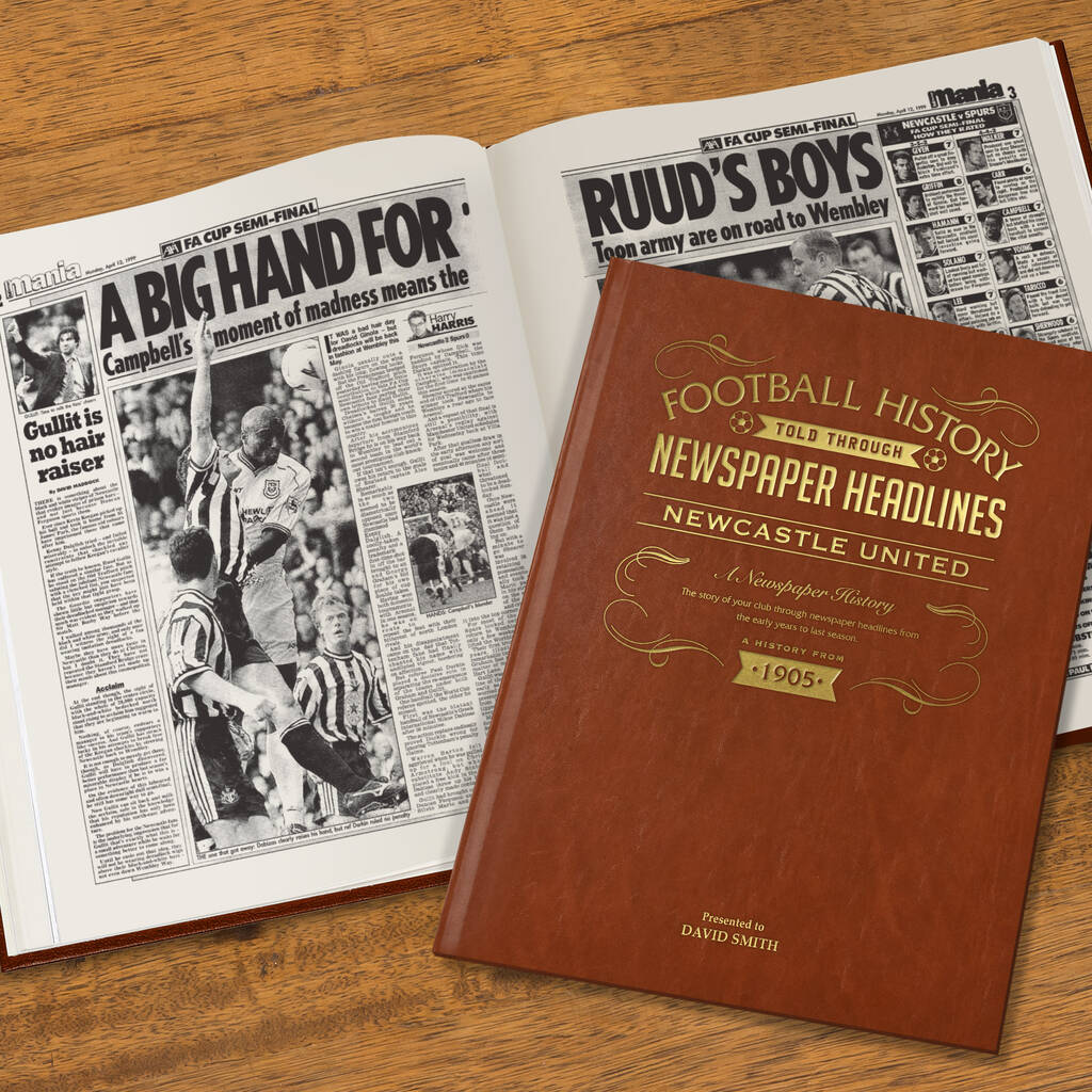 Newcastle Personalised Football Gift Newspaper Book By Historic ...