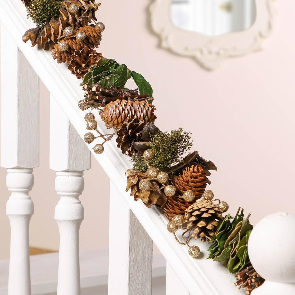 Woodland Sparkle Natural Christmas Garland By Dibor ...