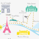 Paris Marathon Route Map Personalised Print By Holly Francesca ...