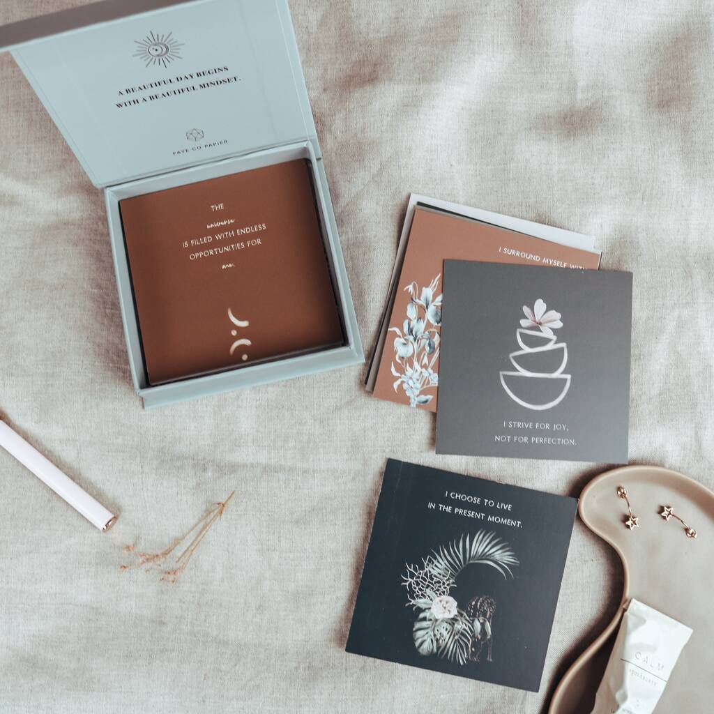 Mindfulness Daily Affirmation Cards Gift Box Set By Faye Co Papier ...