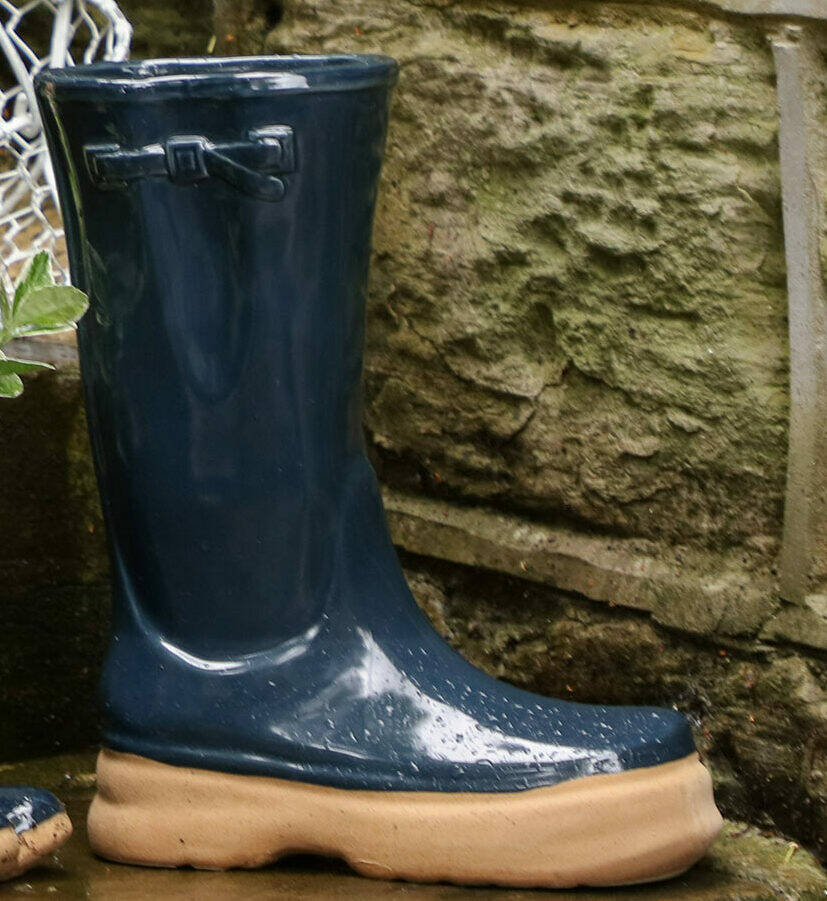 blue wellington boot spring garden planter by dibor ...