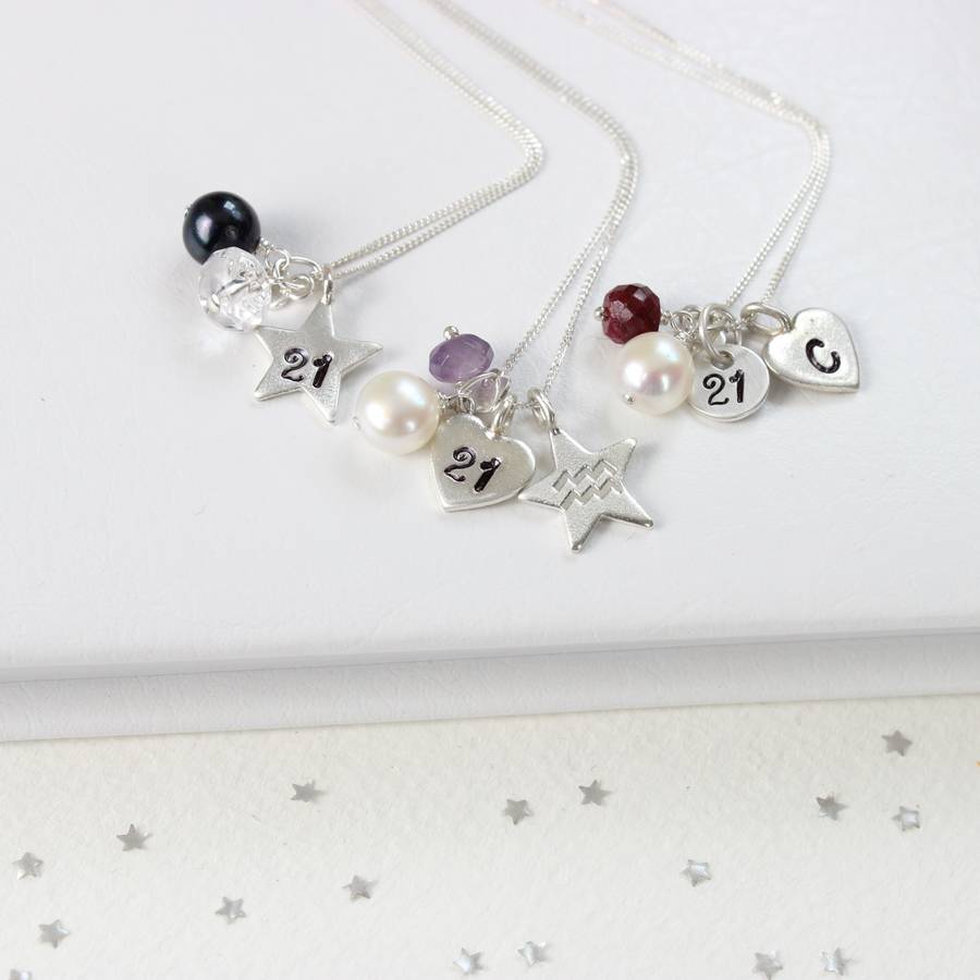 personalised 21st birthday necklace by bish bosh becca ...