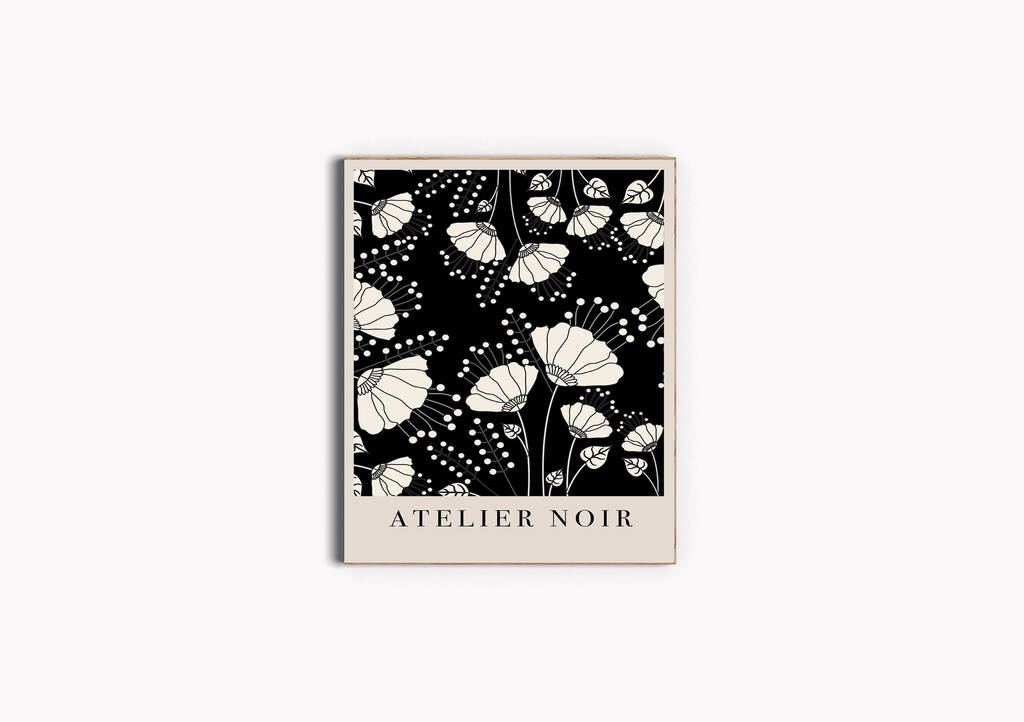 Atelier Noir Flower Print By Stanley Street Studio | notonthehighstreet.com