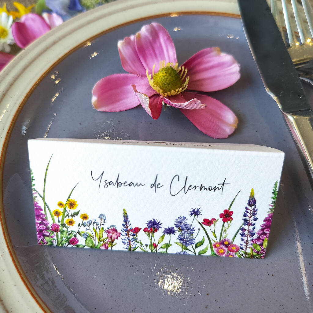 Wildflower Folded Place Cards By Paper Willow | notonthehighstreet.com