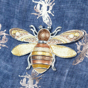 Metallic Silver Bee Scarf By My Posh Shop | notonthehighstreet.com