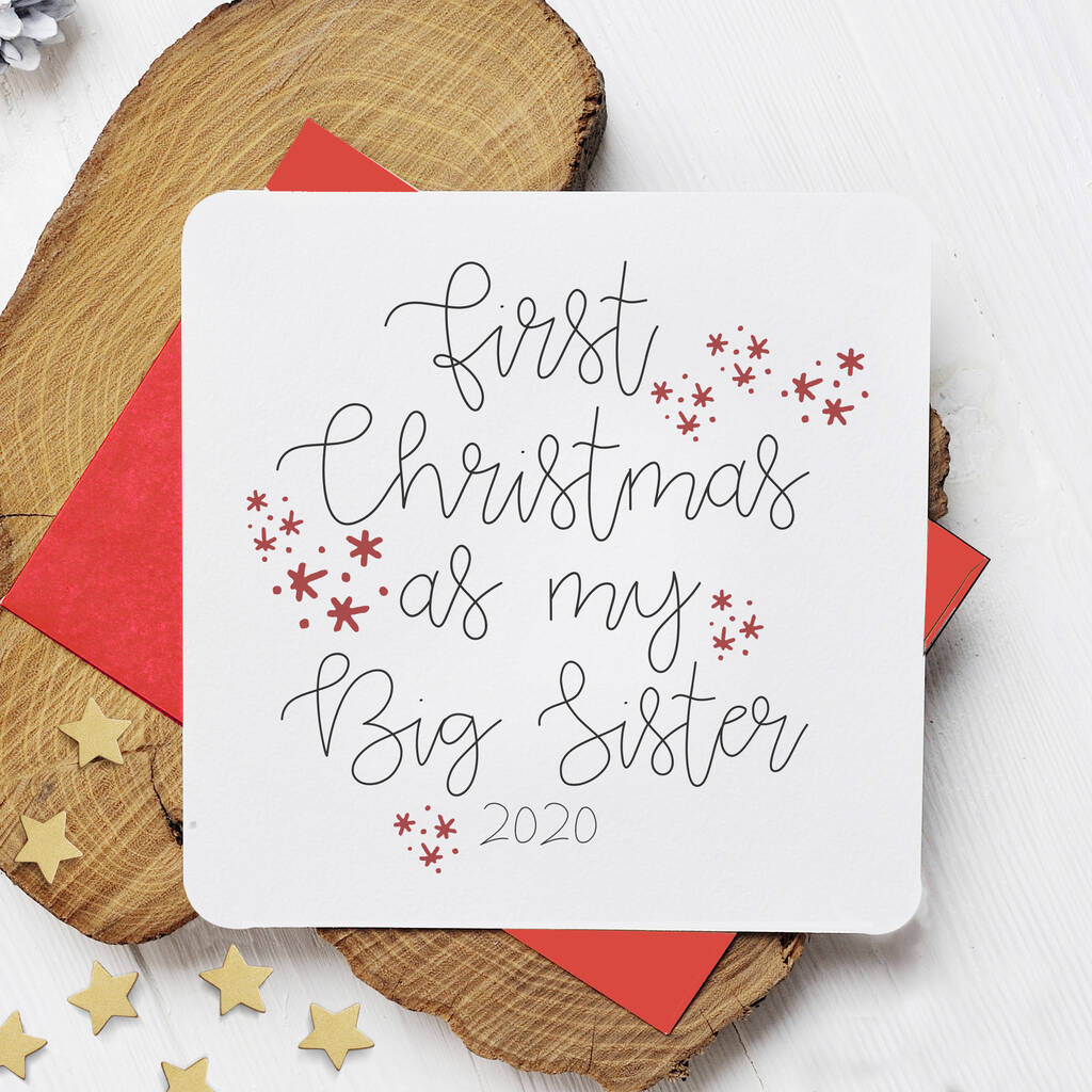 First Christmas As My Big Sister Star Card By Parsy Card Co ...