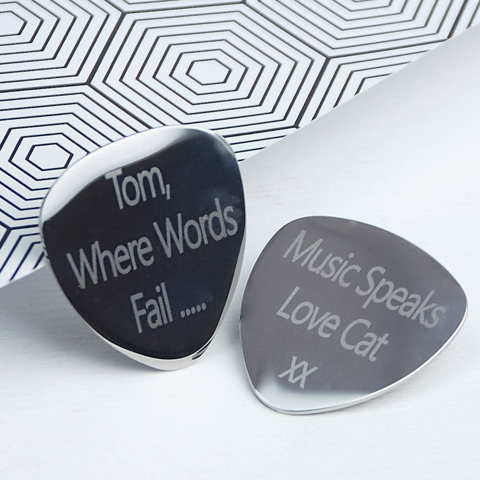 personalised guitar plectrum by penelopetom | notonthehighstreet.com