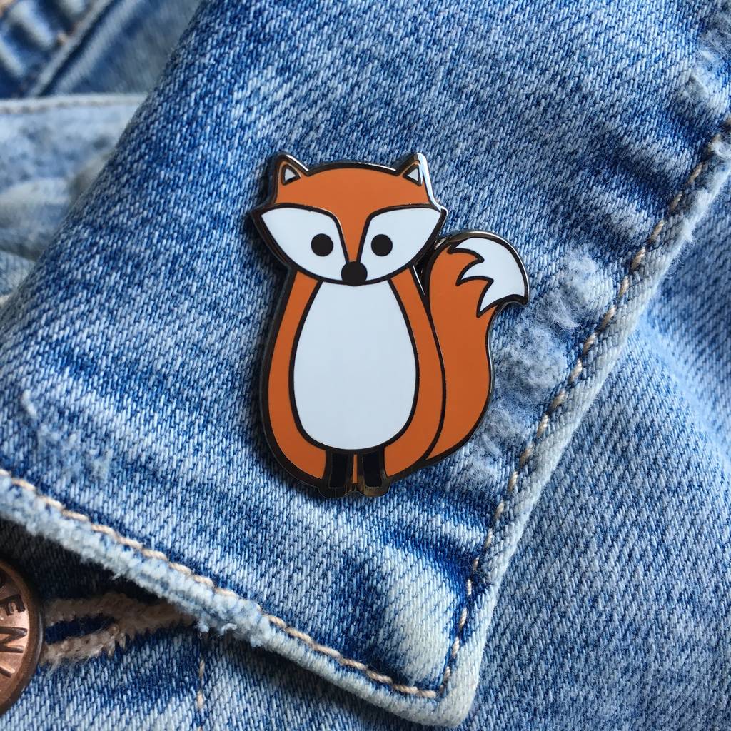 fox enamel pin by chameleon wall art | notonthehighstreet.com