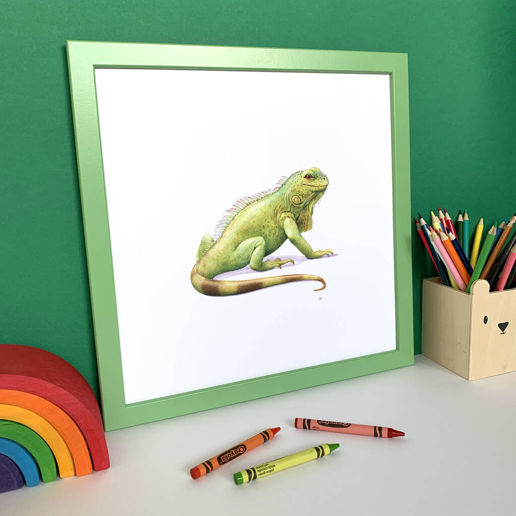 Illustrated Iguana Print By Little Blue Zebra | notonthehighstreet.com