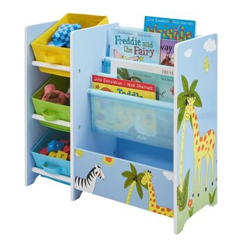 Book Display Unit With Fabric Storage Boxes By TheChandelierCo