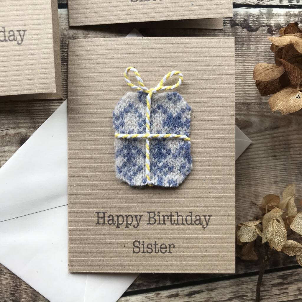 Handmade Sister Birthday Card By Suzie Lee Knitwear Handmade Sister Birthday Card By Suzie Lee Knitwear