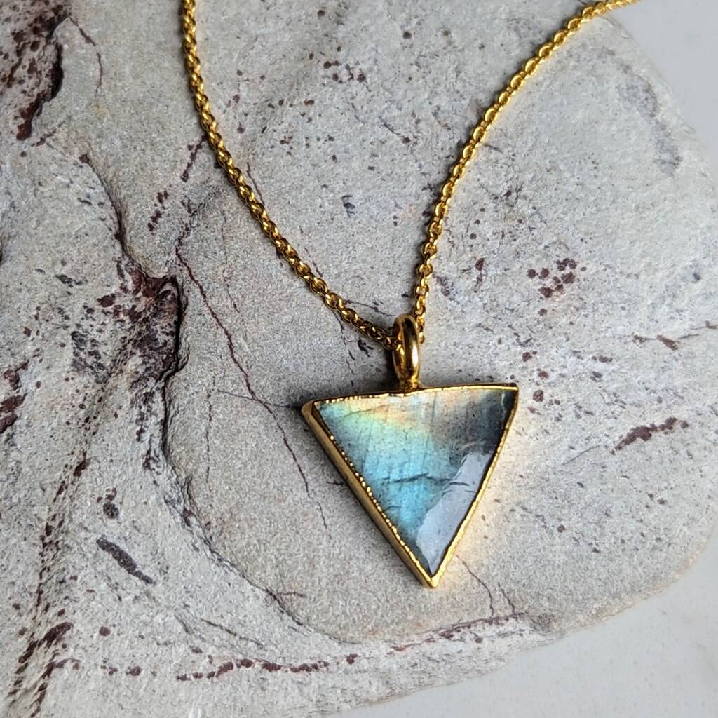 The Triangle Labradorite Necklace, Gold Plated By Lapis London ...