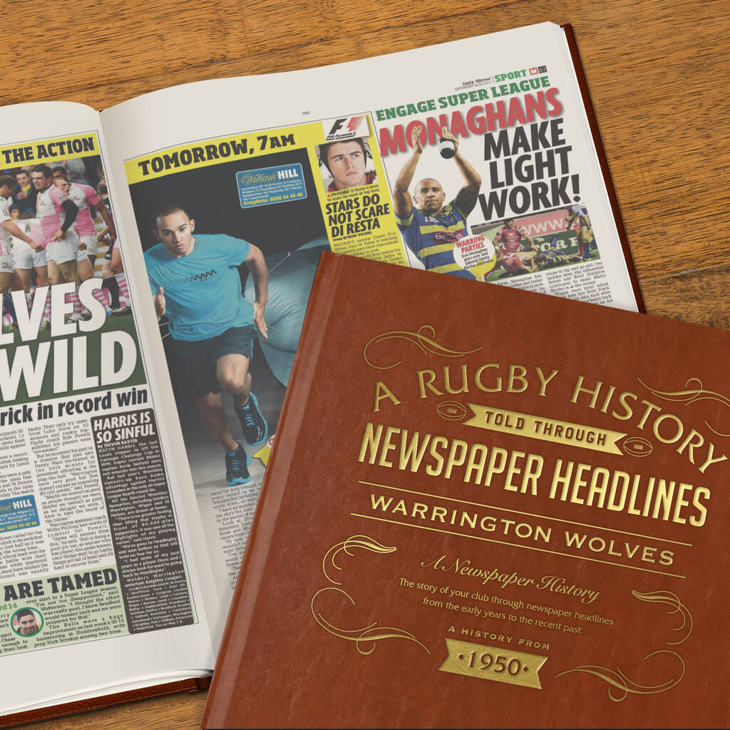 Warrington Wolves Personalised Rugby Newspaper Book By Historic ...