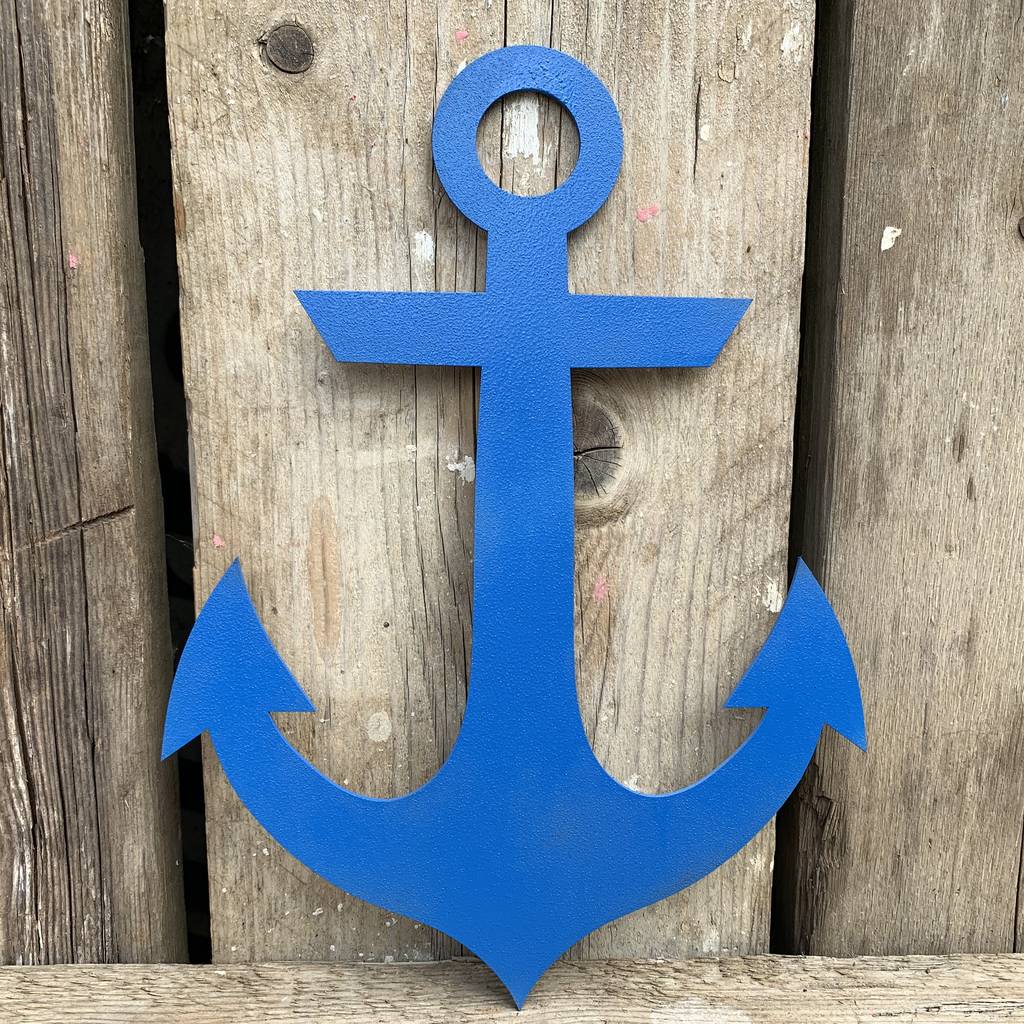 colourful anchor ship boat nautical sign by the rustic warehouse ...
