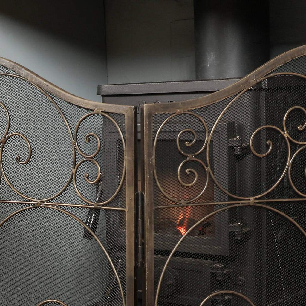 Large Handmade Brass Folding Fire Guard By Dibor | notonthehighstreet.com