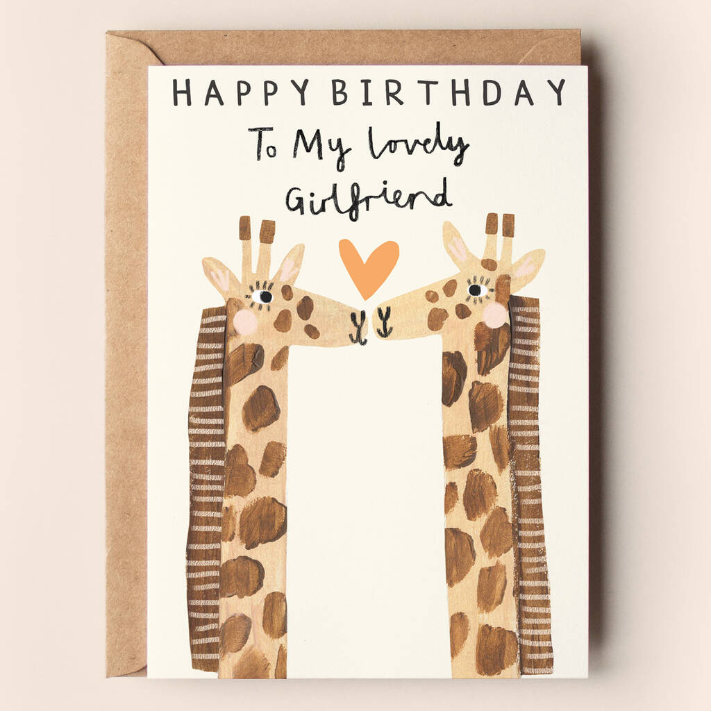 Giraffe Girlfriend Birthday Card By Darcie Olley