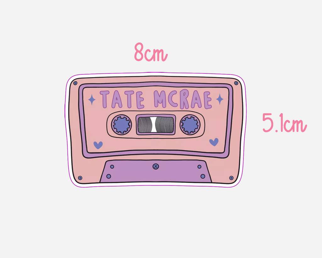 Tate Mc Rae Inspired Cassette Tape Sticker By Danni Boden Designs