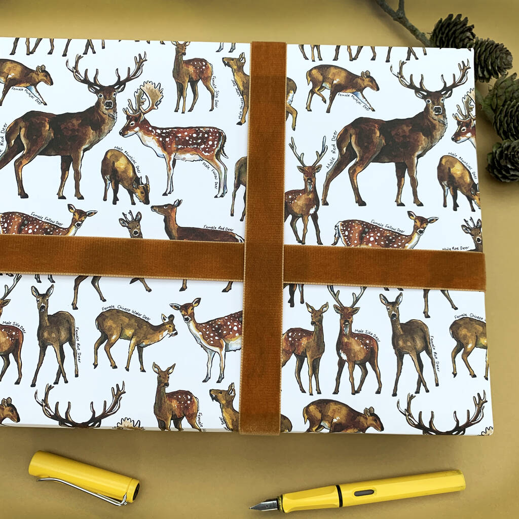 Deer And Stag Wrapping Paper Set By Alexia Claire | notonthehighstreet.com
