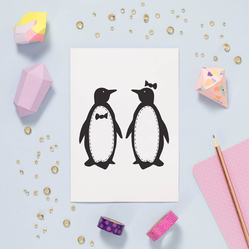 penguin pair card by so close | notonthehighstreet.com