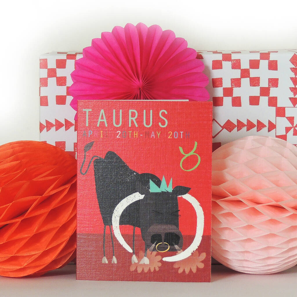 Mini Taurus Card By Kali Stileman Publishing | notonthehighstreet.com