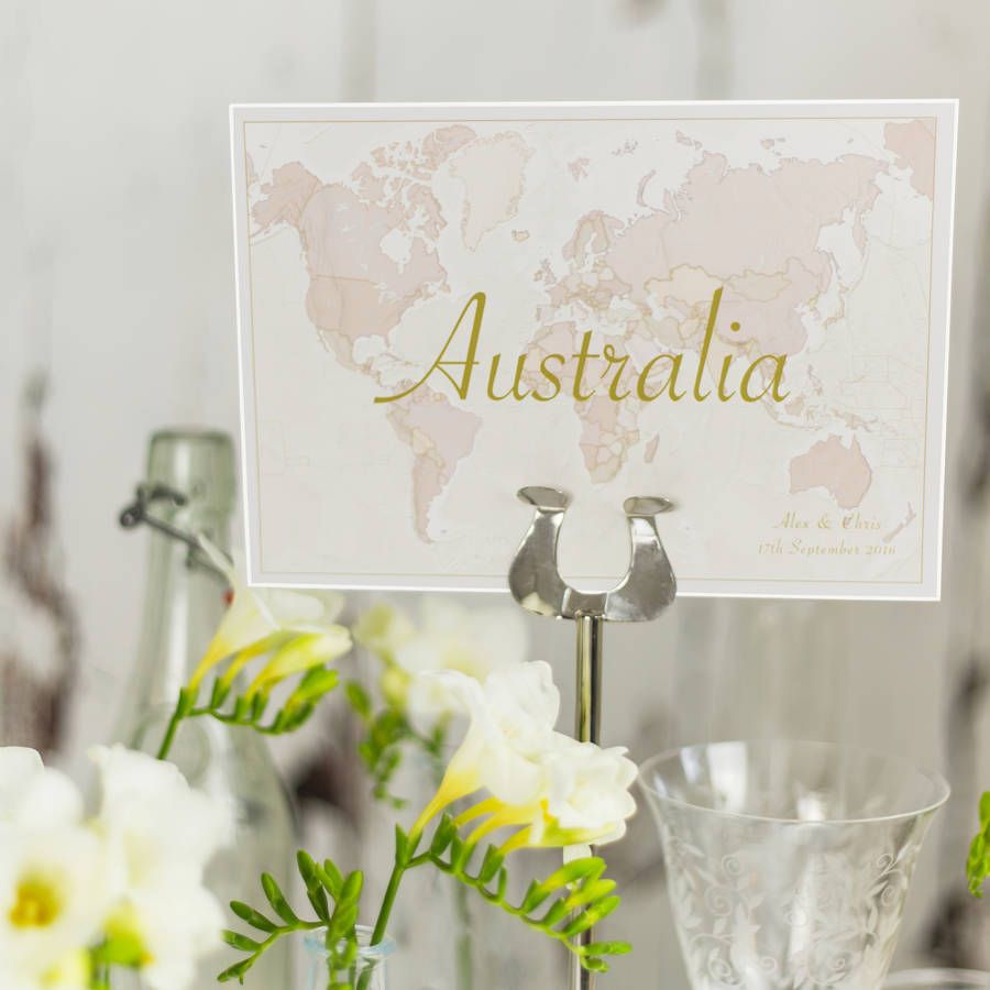 Antique World Countries Wedding Table Name Cards By Maps International 