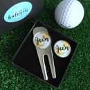 Personalised Flower Golf Tool And Ball Marker Set By Hope And Halcyon ...