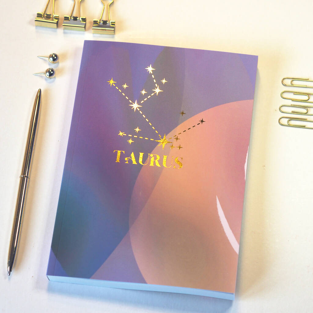 Taurus Zodiac Luxury Notebook By Georgia B Designs | notonthehighstreet.com