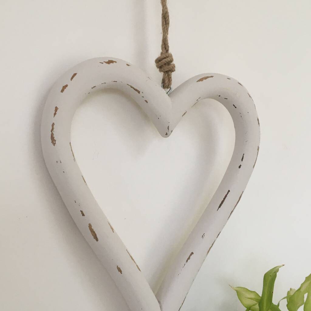 Large Vintage Hand Painted Hanging Heart By Chapel Cards ...