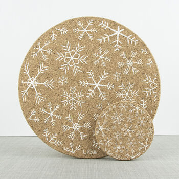 snowflake cork mats by liga | notonthehighstreet.com