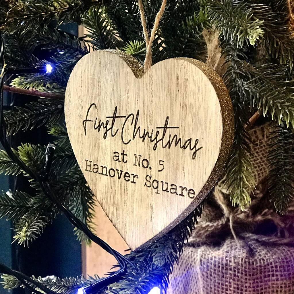 Personalised Glitter Home Address Christmas Decoration By The Alphabet ...