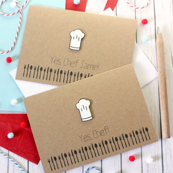 Personalised Yes Chef Card, Congratulations, New Job By Little ...